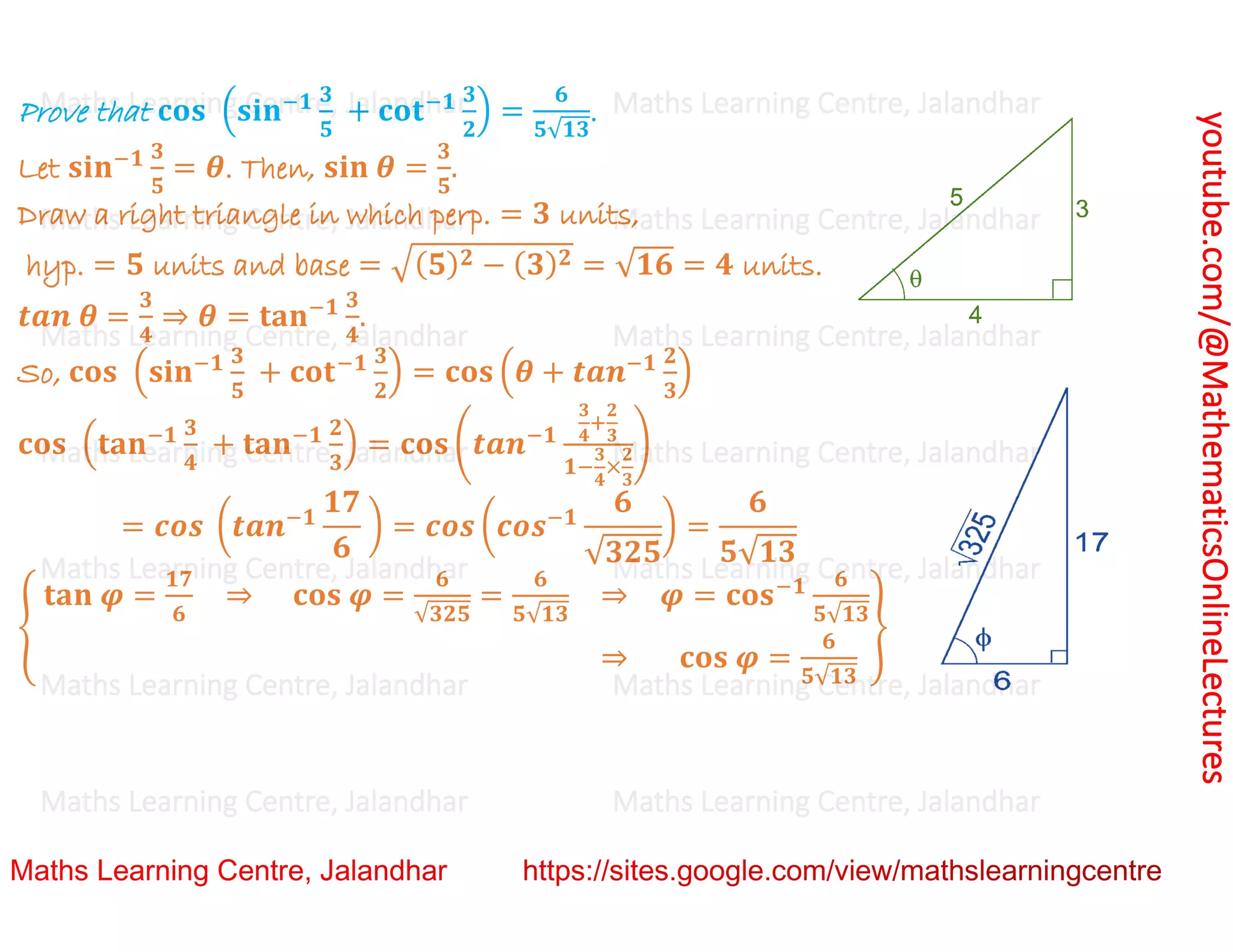 Class 12 Chapter 2 Inverse Trigonometric Functions (Problems based on trigonometric formulas ...