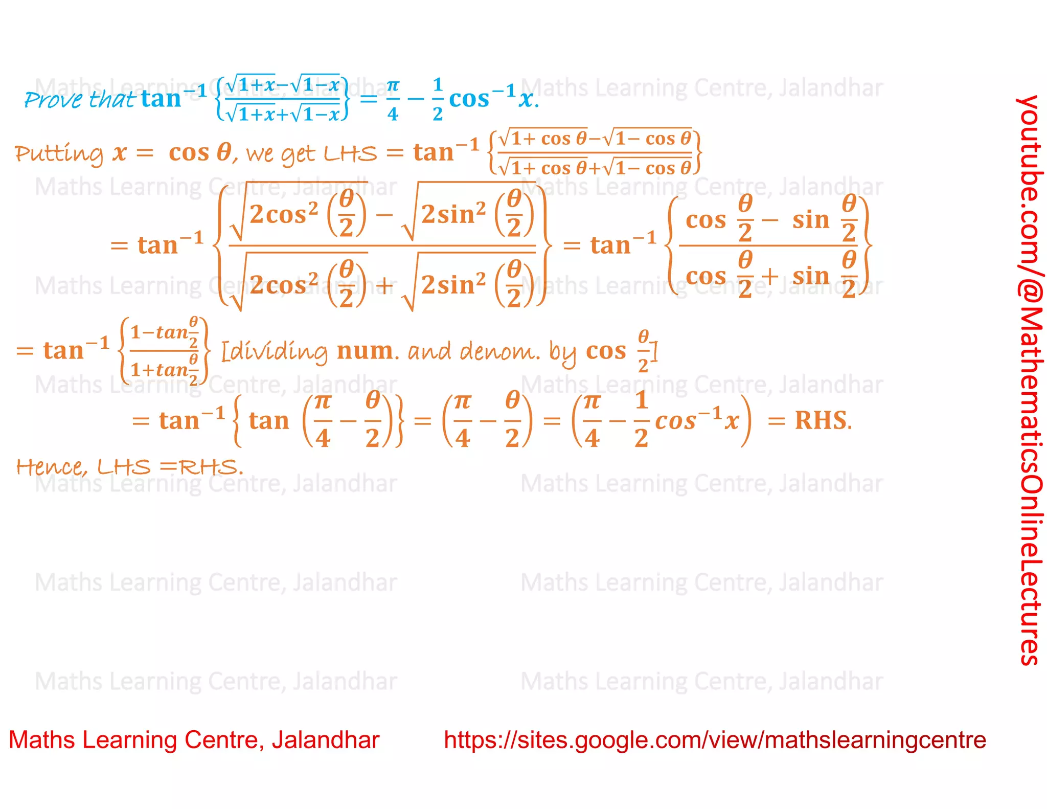 Class 12 Chapter 2 Inverse Trigonometric Functions Problems Based On