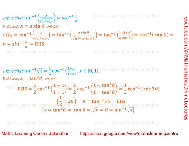 Class 12 Chapter 2 Inverse Trigonometric Functions (Problems based on ... Class 12 Chapter 2 Inverse Trigonometric Functions (Problems based on ...