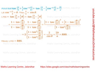 Class 12 Chapter 2 Inverse Trigonometric Functions (Problems based on ...