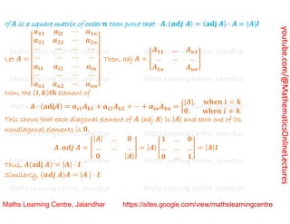 Class 12 Chapter 3 Determinants (Adjoint and inverse) Lecture 5.pdf