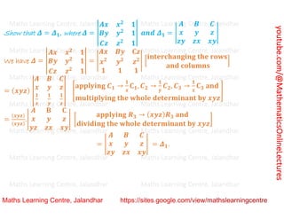 Class 12 Chapter 3 Determinants (Problems based on properties) Lecture 3.pdf