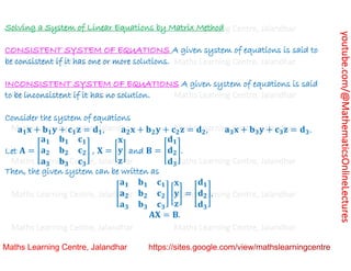 Class 12 Chapter 3 Determinants (System of linear equations) Lecture 6.pdf