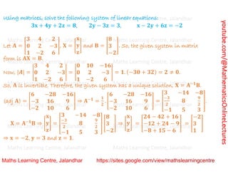Class 12 Chapter 3 Determinants (System of linear equations) Lecture 6.pdf