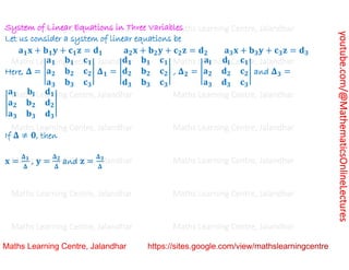 Class 12 Chapter 3 Determinants (System of linear equations) Lecture 6.pdf