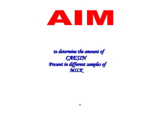 Class 12 chemistry project on testing the amount of casein in milk.doc