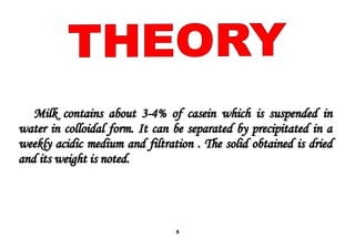 Class 12 chemistry project on testing the amount of casein in milk (1).doc