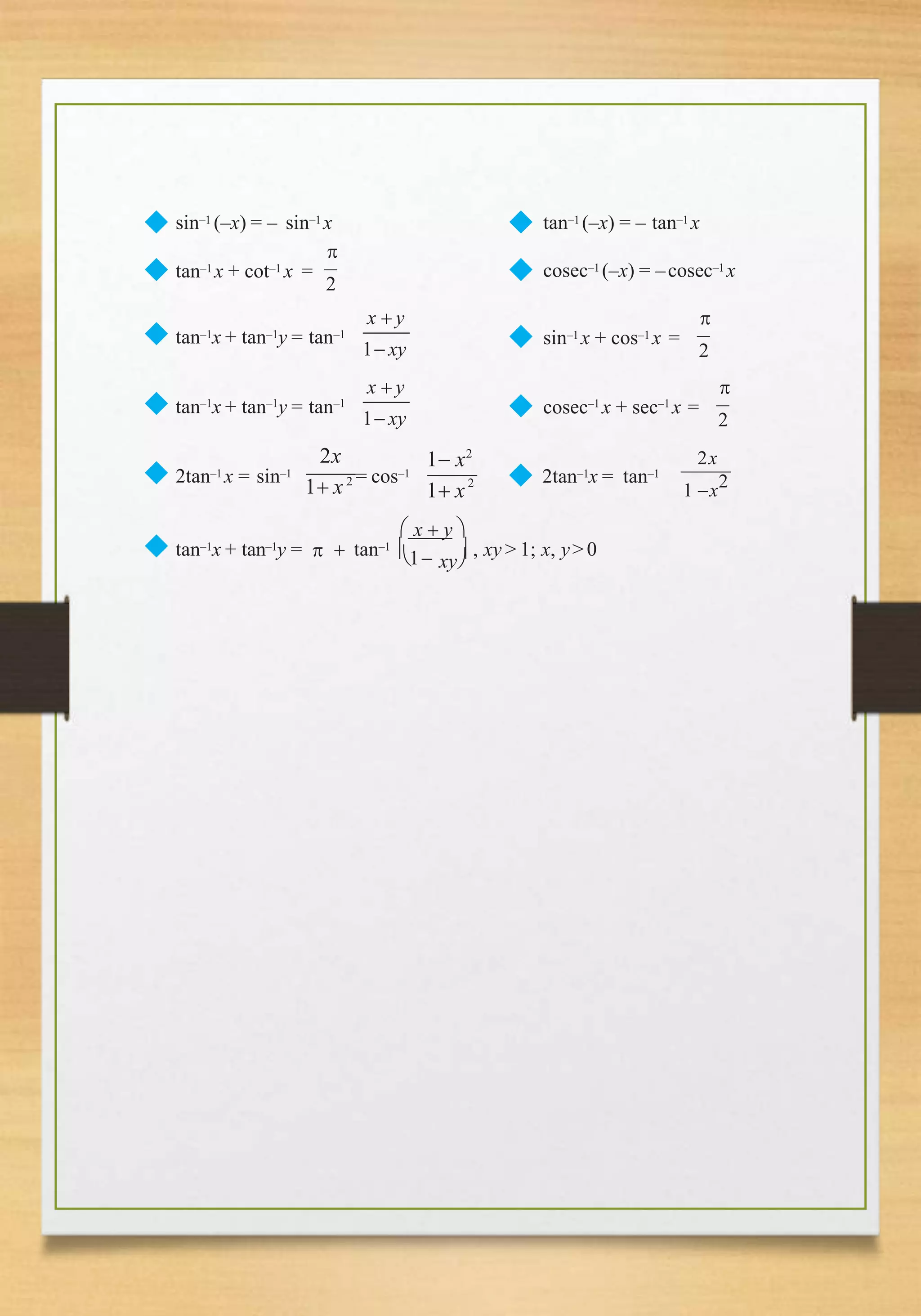 CBSE Class 12 Mathematics formulas | PDF CBSE Class 12 Mathematics formulas | PDF