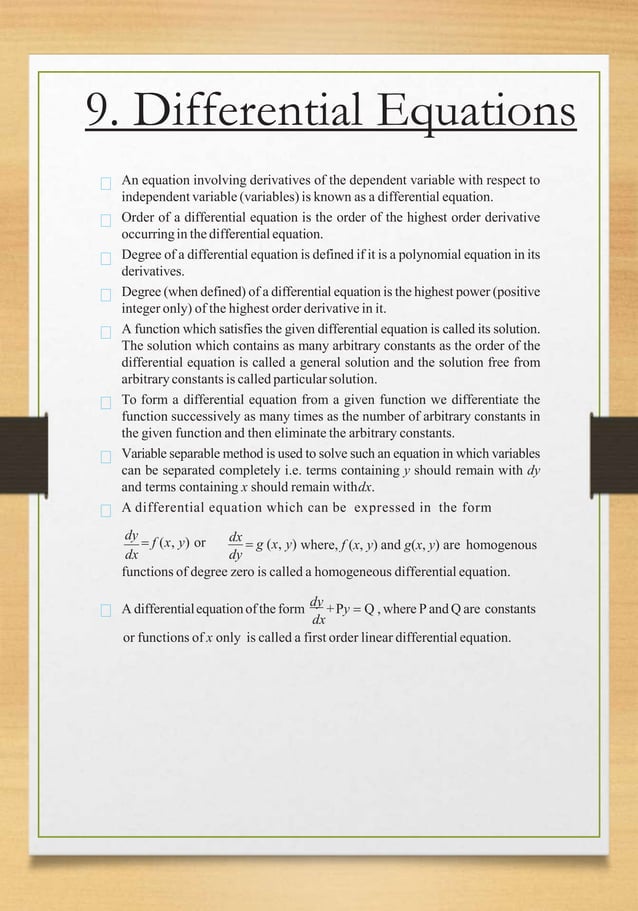CBSE Class 12 Mathematics formulas | PPTX | Programming Languages ...