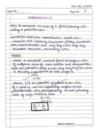 CLASS 12th PHYSICS PRACTICAL FILE | PDF
