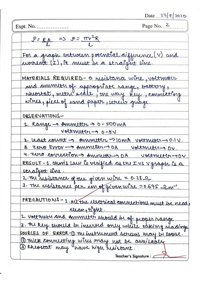CLASS 12th PHYSICS PRACTICAL FILE | PDF