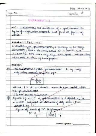 CLASS 12th PHYSICS PRACTICAL FILE | PDF