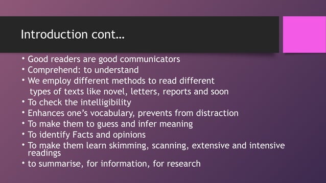 Reading Comprehension beginner advanced | PPT