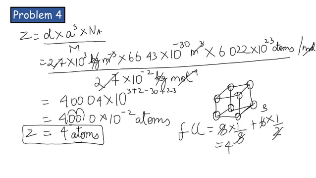 Class 12, subject chemistry chapter name solid state, topic name - calculations involving unit ...