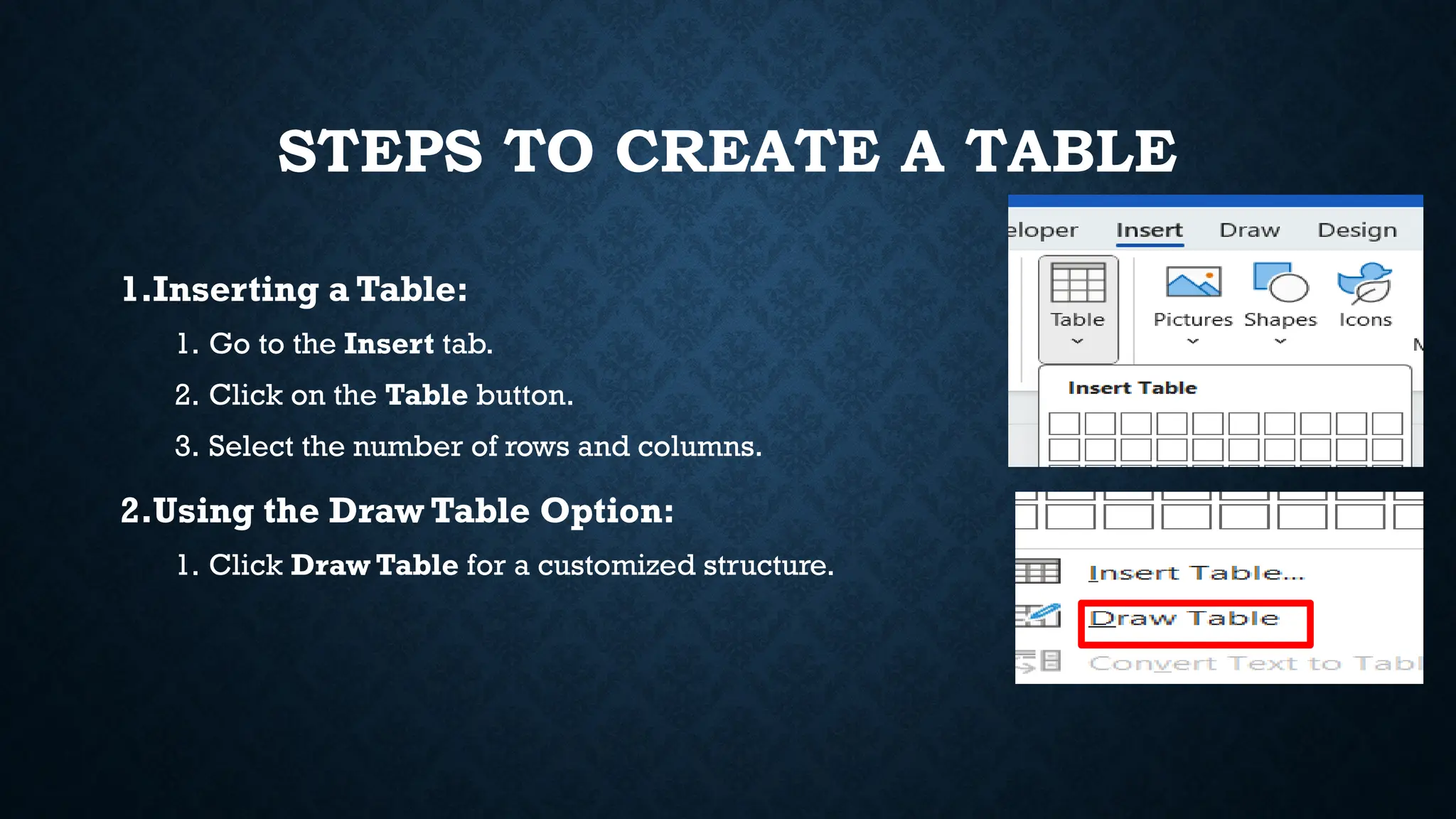 class 12th create and process table.pptx