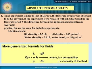 Class 13 (Absolute Permeability) petroleum engg | PDF