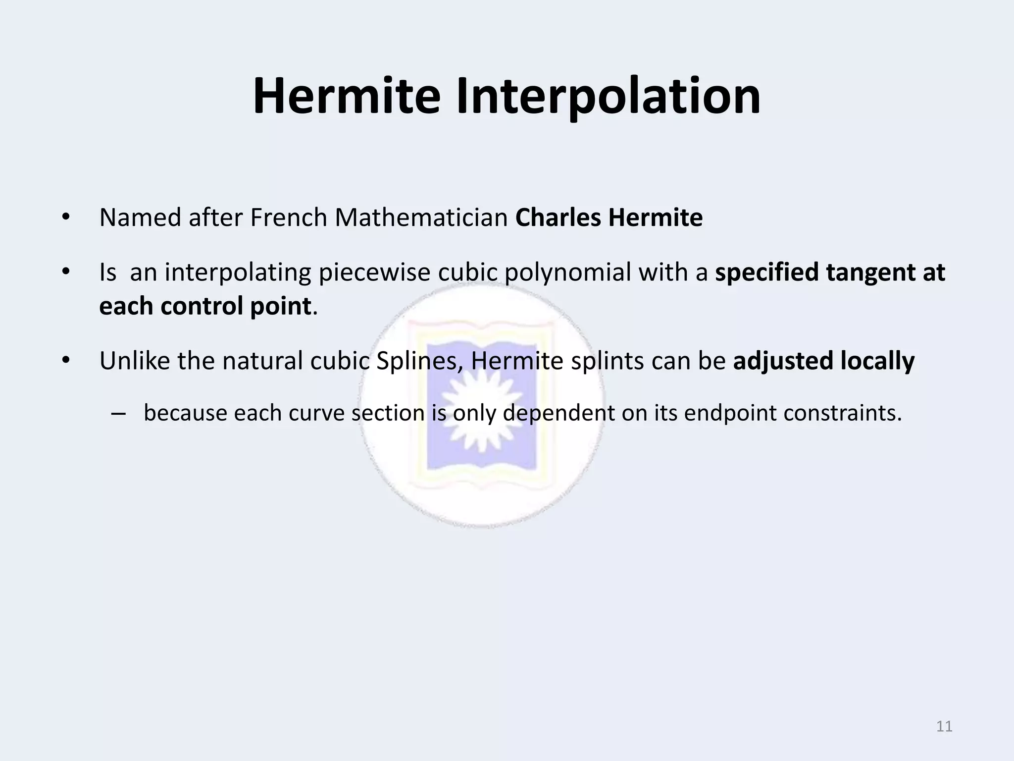 Class 14 3D HermiteInterpolation.pptx | Physics | Science