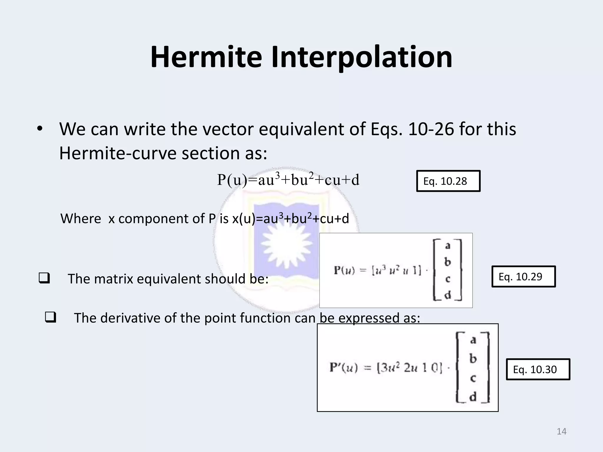 Class 14 3D HermiteInterpolation.pptx | Physics | Science