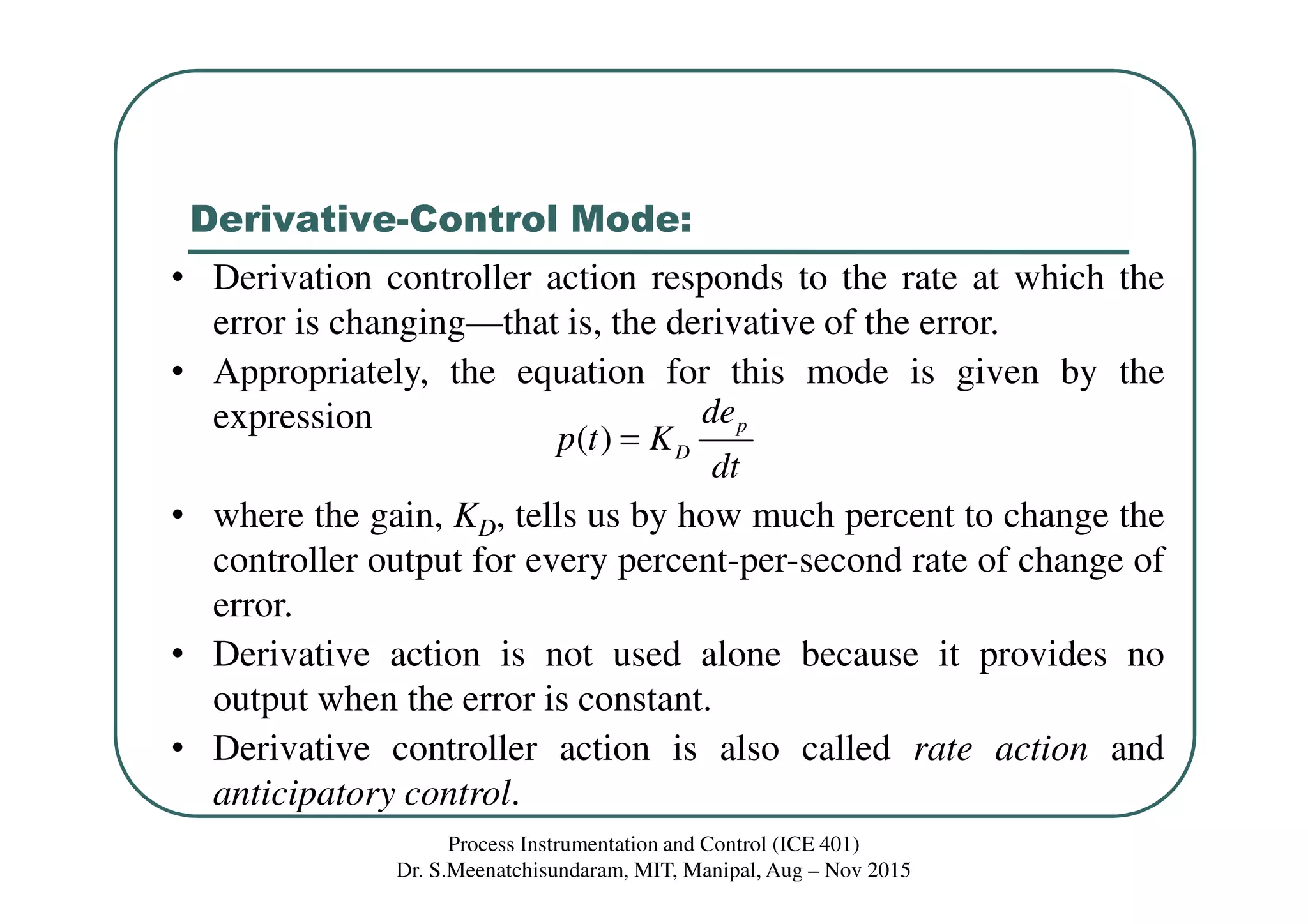 Class 17 integral and derivative control mode | PDF | Internet of ...
