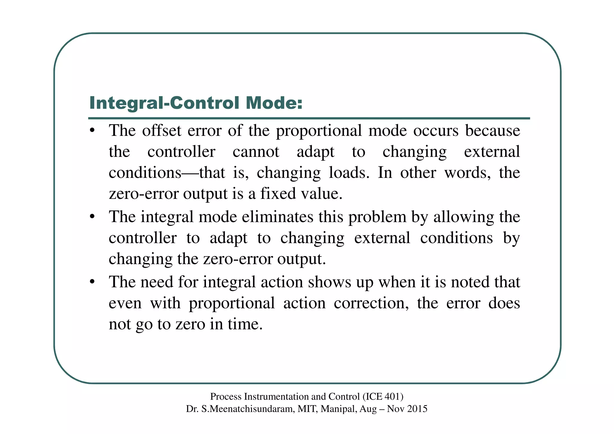 Class 17 integral and derivative control mode | PDF
