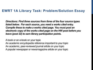 Class 18 f library day; bring task handout | PPT