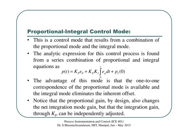 Class 19 pi & pd control modes | PDF