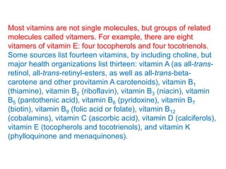 Class 1 credit iv paper -ii Chemistry and metabolism of vitamins | PPTX