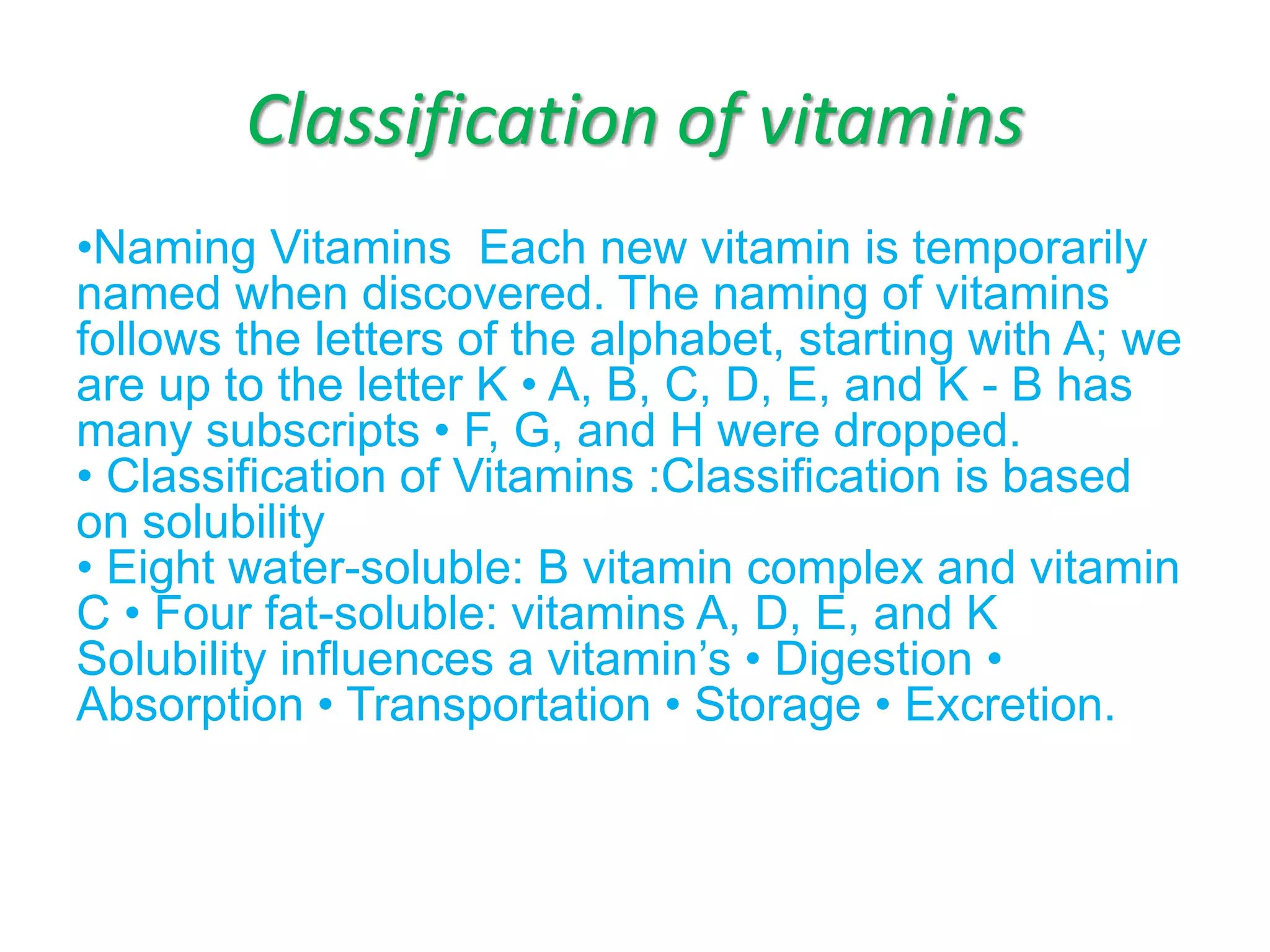 Class 1 credit iv paper -ii chemistry and metabolism of vitamins | PPTX
