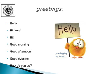 Class 1 greetings_and_farewells | PPT