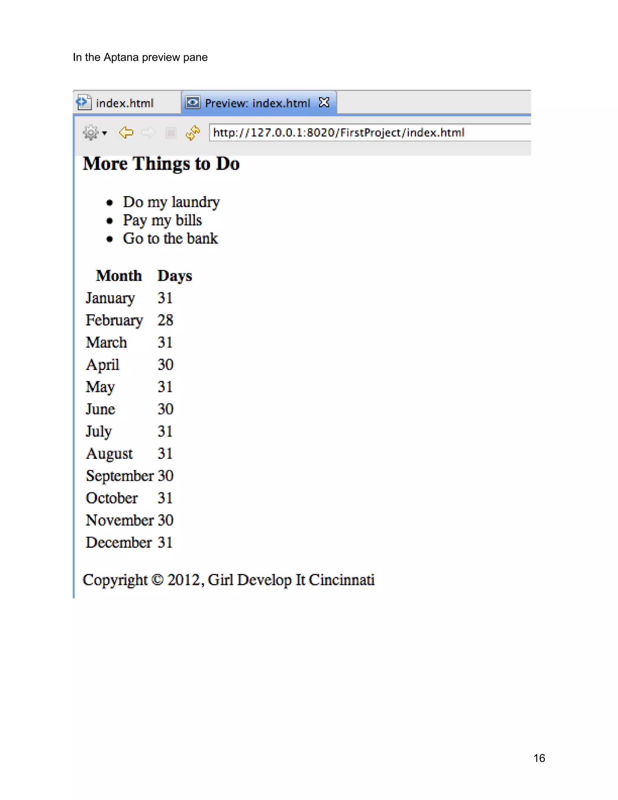 Class 1 handout (2) html exercises | PDF