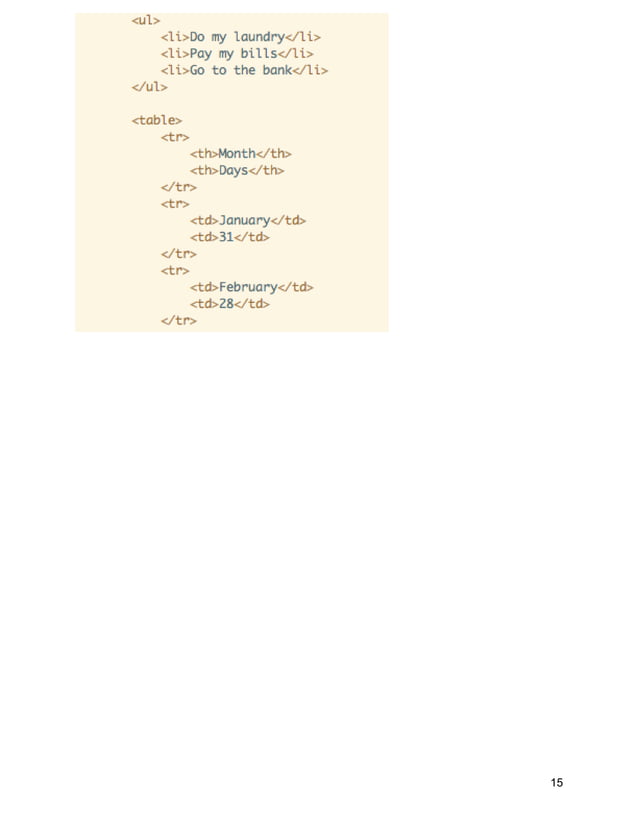 Class 1 handout (2) html exercises | PDF