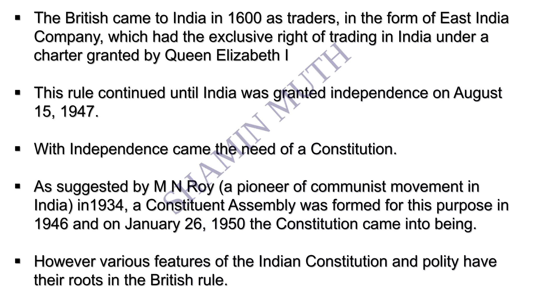 Historical background of the Indian constitution - MCN202 (Module 1) | PDF