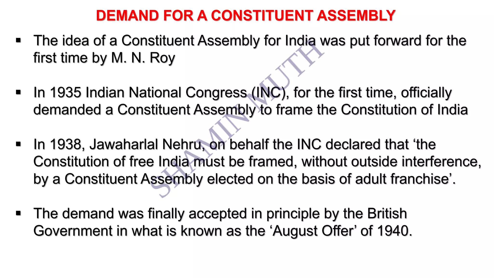 Historical background of the Indian constitution - MCN202 (Module 1) | PDF