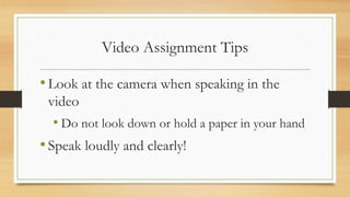 Class 1 instructions | PPT