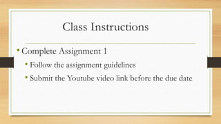 Class 1 instructions | PPT