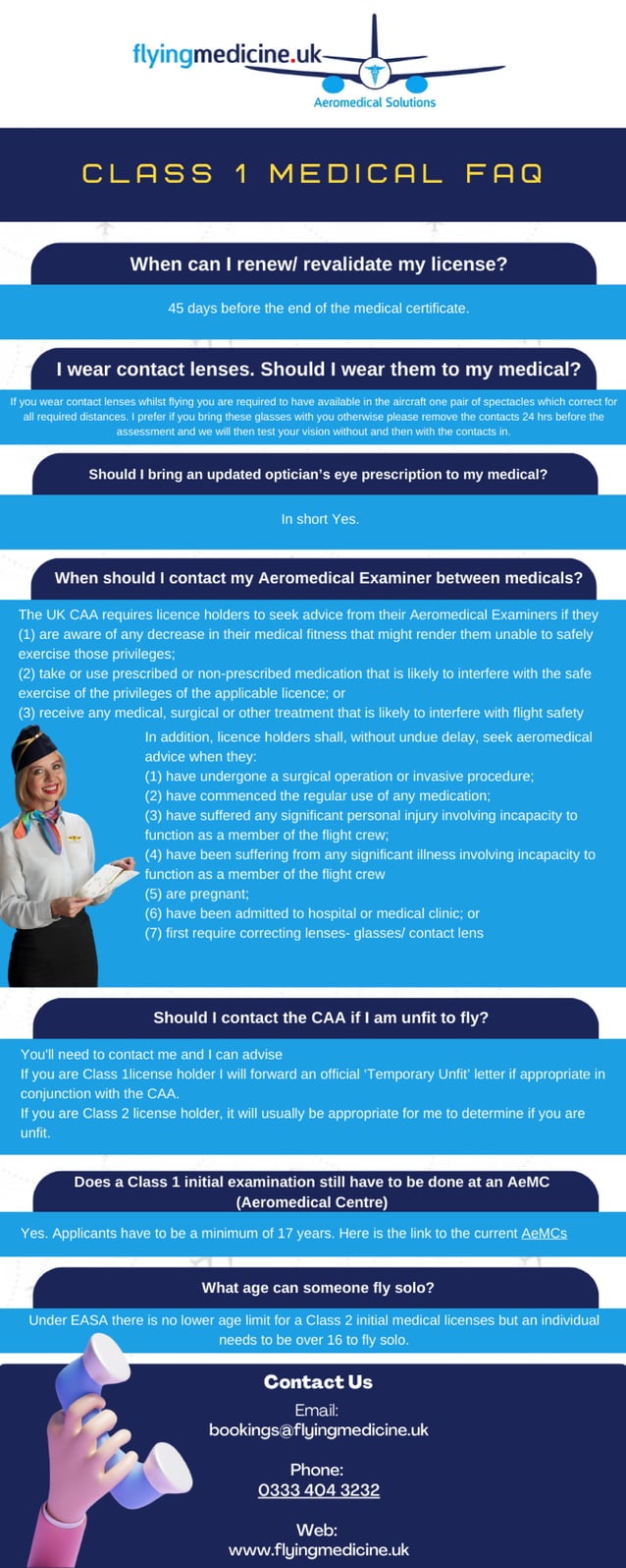 Infographic:- Class 1 Medical FAQ - Flyingmedicine Ltd | PDF