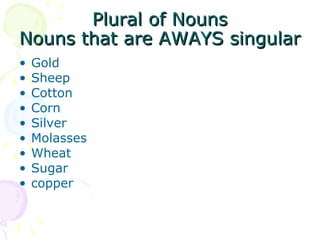 Class 1 Plural Of Nouns Iza May 16 2009 | PPT