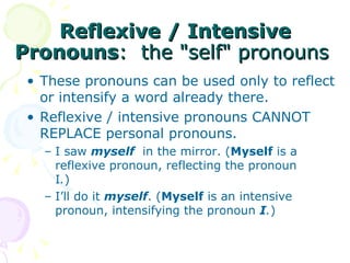 Class 1 Pronouns Iza May 16 2009 | PPT