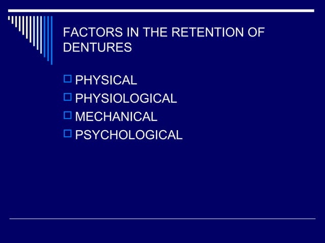 RETENTION IN COMPLETE DENTURE | PPT