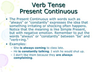 Class 1 Verb Tense Iza May 16 2009 | PPT