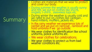 Clothes for Different Weather | PPTX