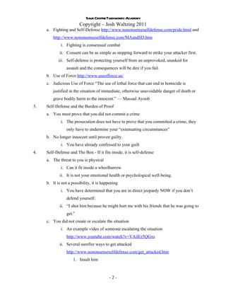 Class 1 What is Self Defense | PDF
