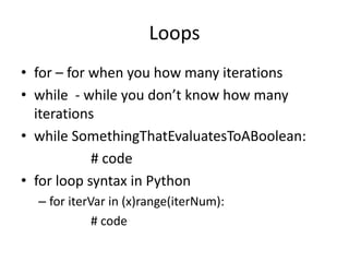 if, while and for in Python | PPT