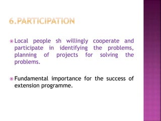 Extension education process, principles and philosophy | PPTX