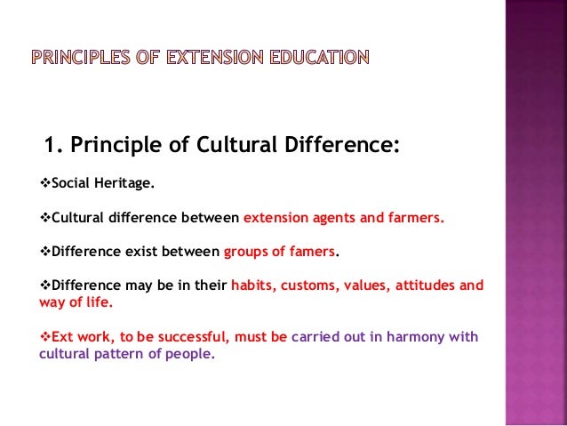 Extension education process, principles and philosophy