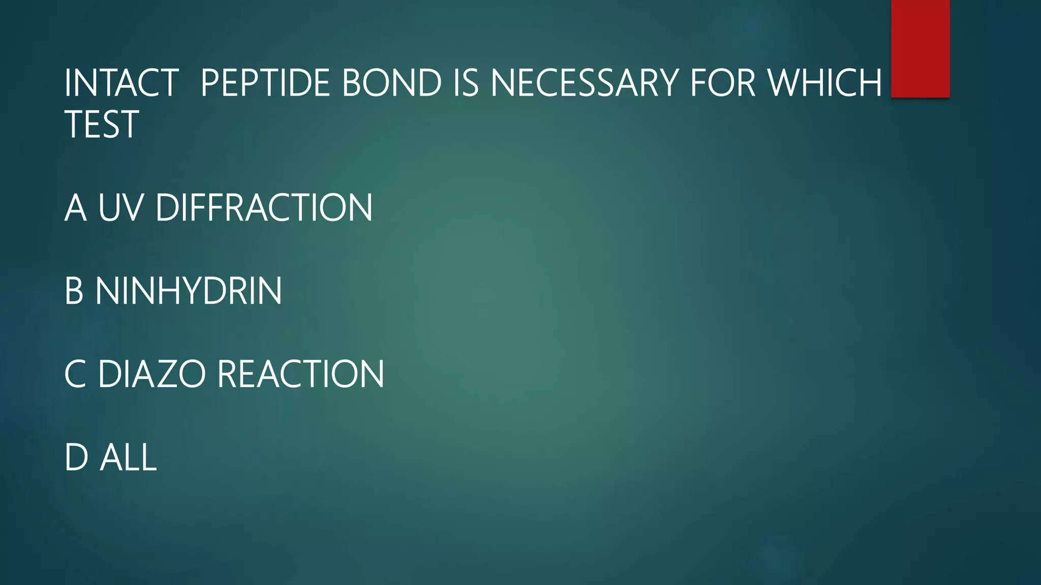 PROTEIN STRUCTURE AND BIOLOGICALLY IMPORTANT PEPTIDES | PPTX