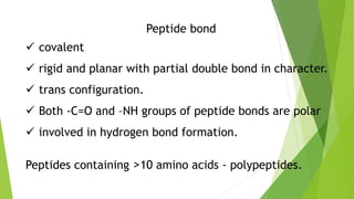 PROTEIN STRUCTURE AND BIOLOGICALLY IMPORTANT PEPTIDES | PPTX