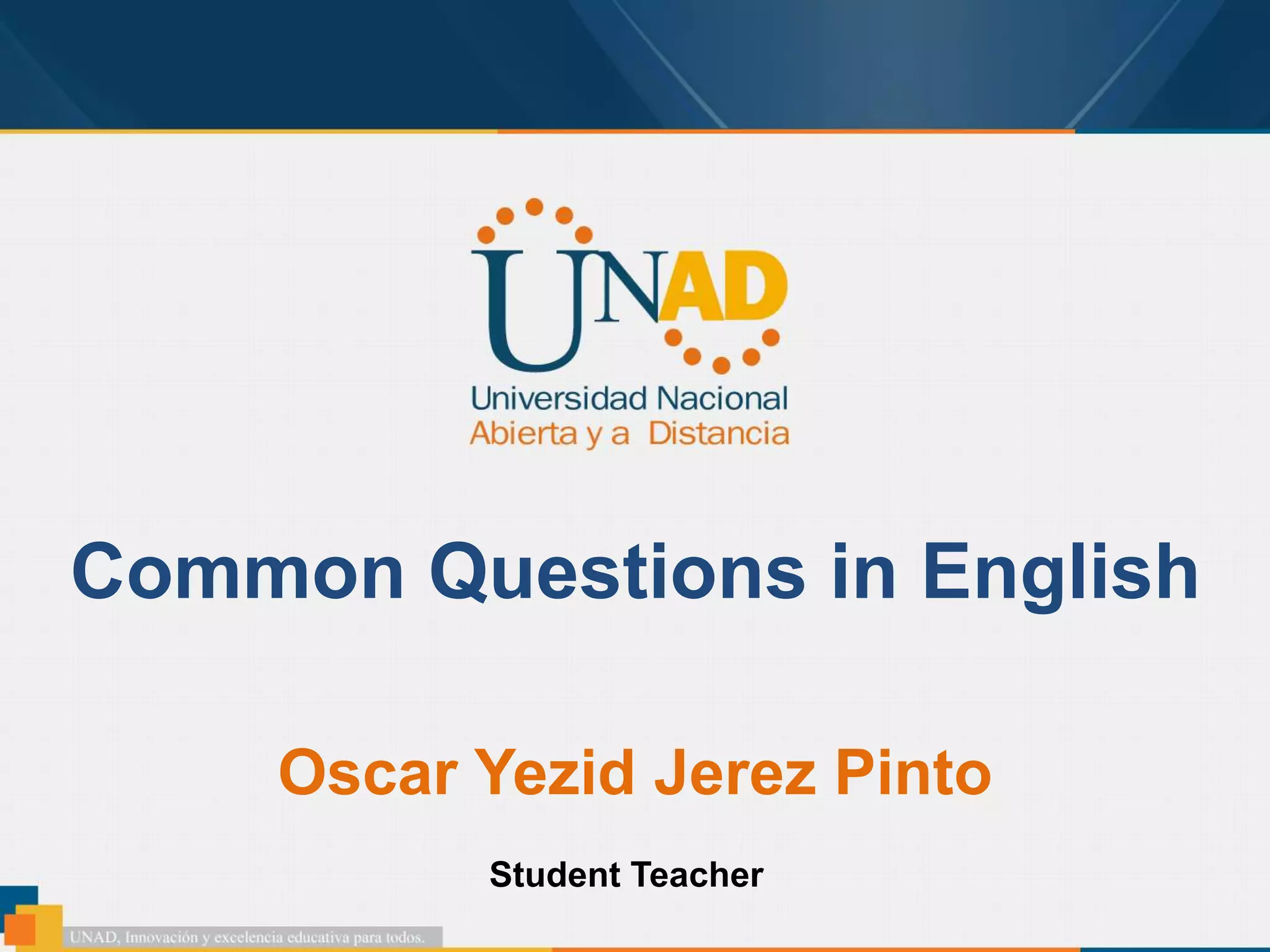 Common Questions in English | PPT