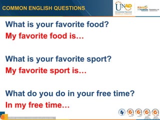 Common Questions in English | PPT