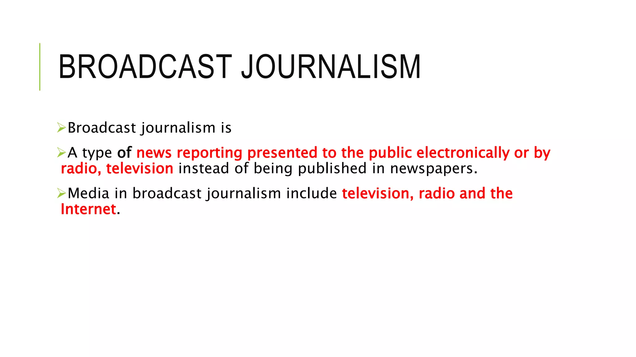 Types Of Journalism Ppt